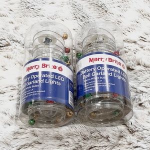 Merry Brite | Holiday | Merry Brite 2 Pack Battery Operated Led Bell Garland Lights Warm White ...